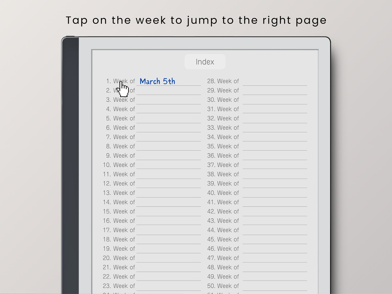 Simple Week Planner for E-ink Tablets, Weekly Planner, Digital Planner ...