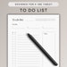 To Do List Template for E-ink Tablet, Daily Todo List, Tasks, Checklist ...