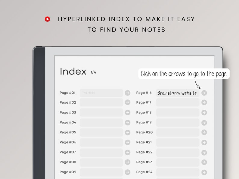 Notebook Template for E-ink-tablet Like Remarkable 2, Kindle Scribe ...