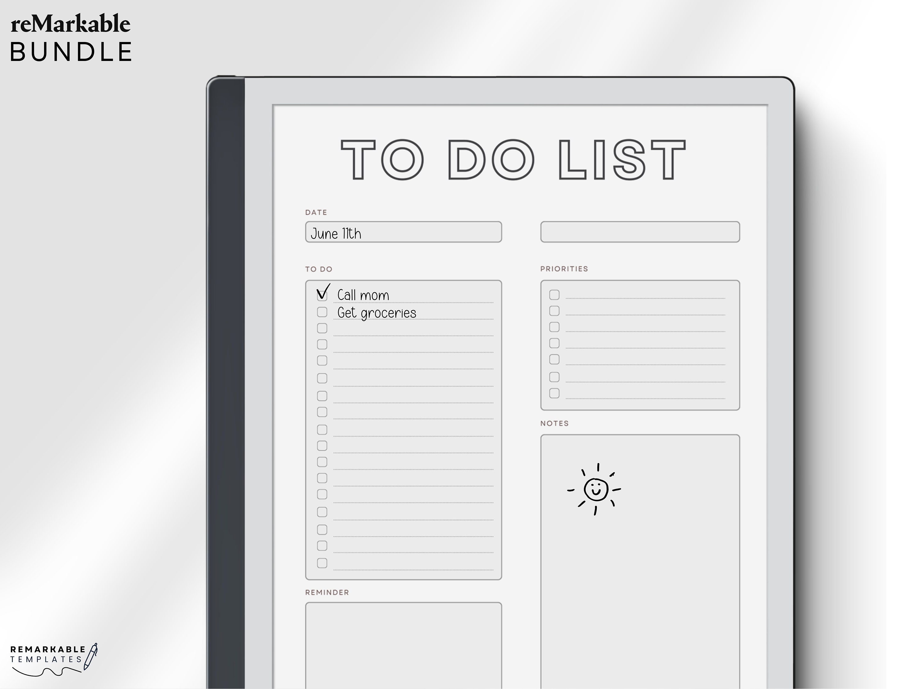 Remarkable 2 to Do List Bundle Todo Templates Checklist Digital ...