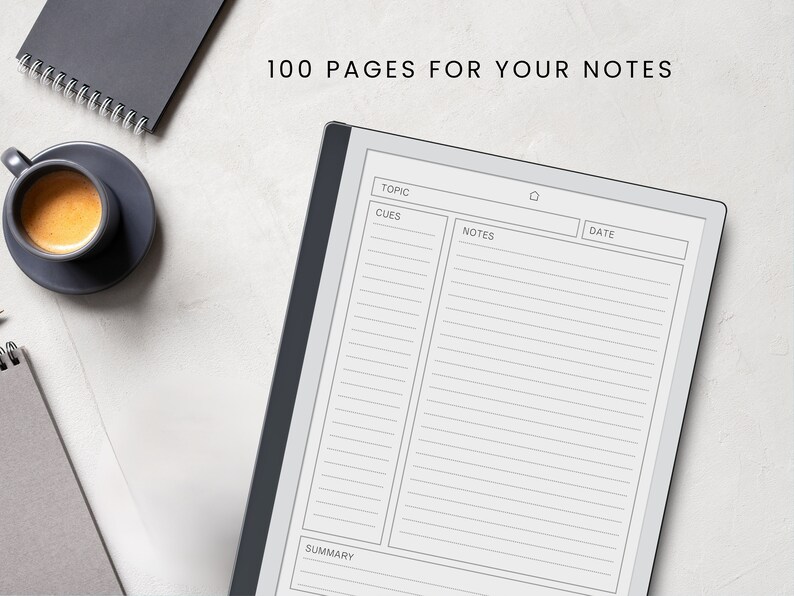 Digital Cornell Notebook for E-ink Tablets Like Remarkable 2 ...