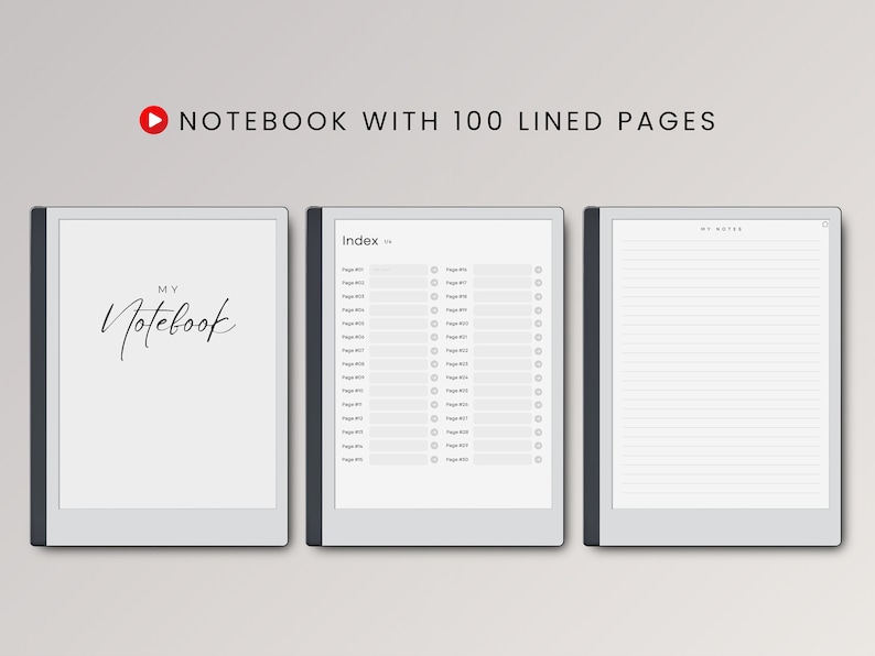 Notebook Template for E-ink-tablet Like Remarkable 2, Kindle Scribe ...