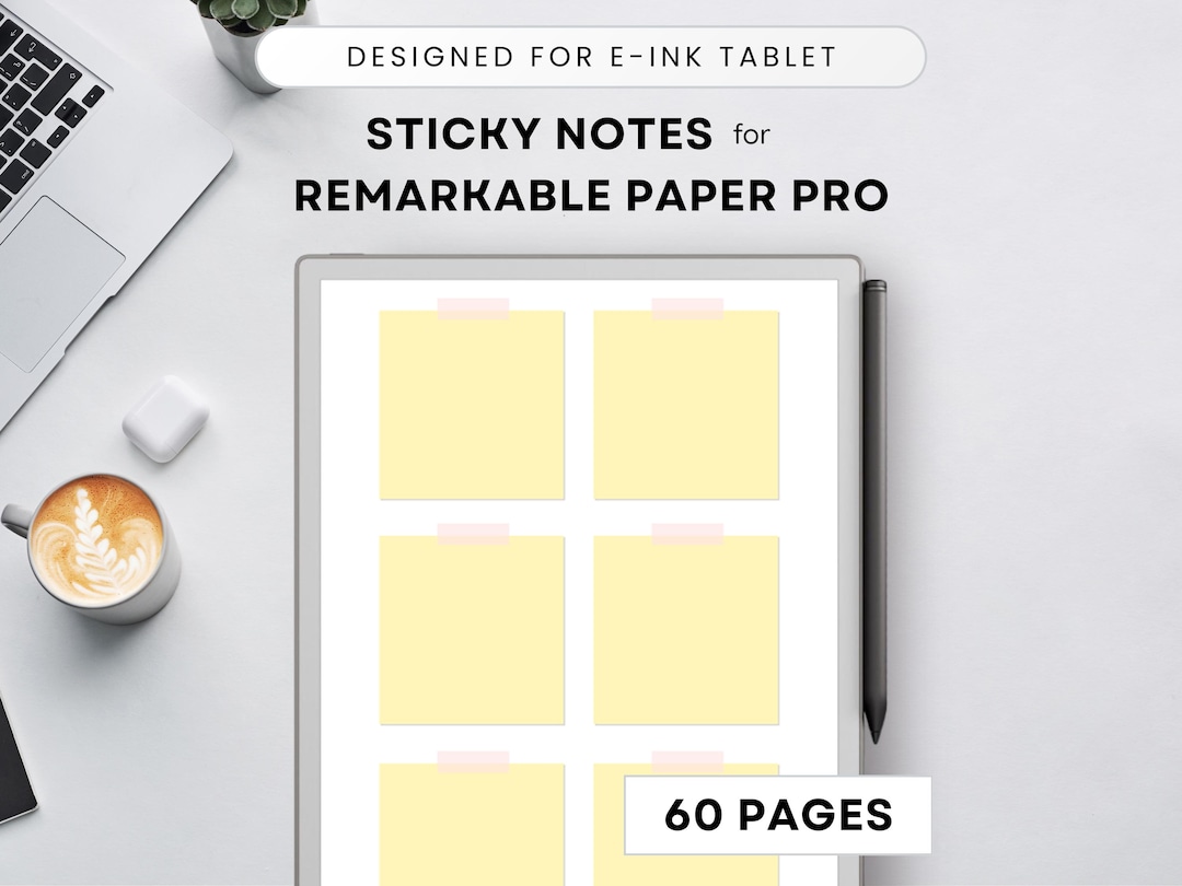 Sticky Notes Template, Remarkable Paper Pro, Digital Post It (digital ...