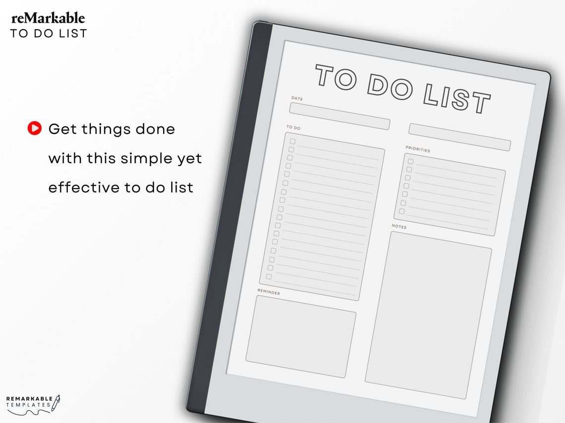 Remarkable 2 to Do List Templates digital Download - Etsy