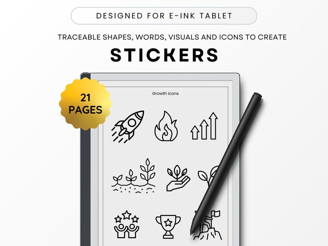 Shapes, Visuals, Images, Letters to Create Stickers for E-ink-tablet ...