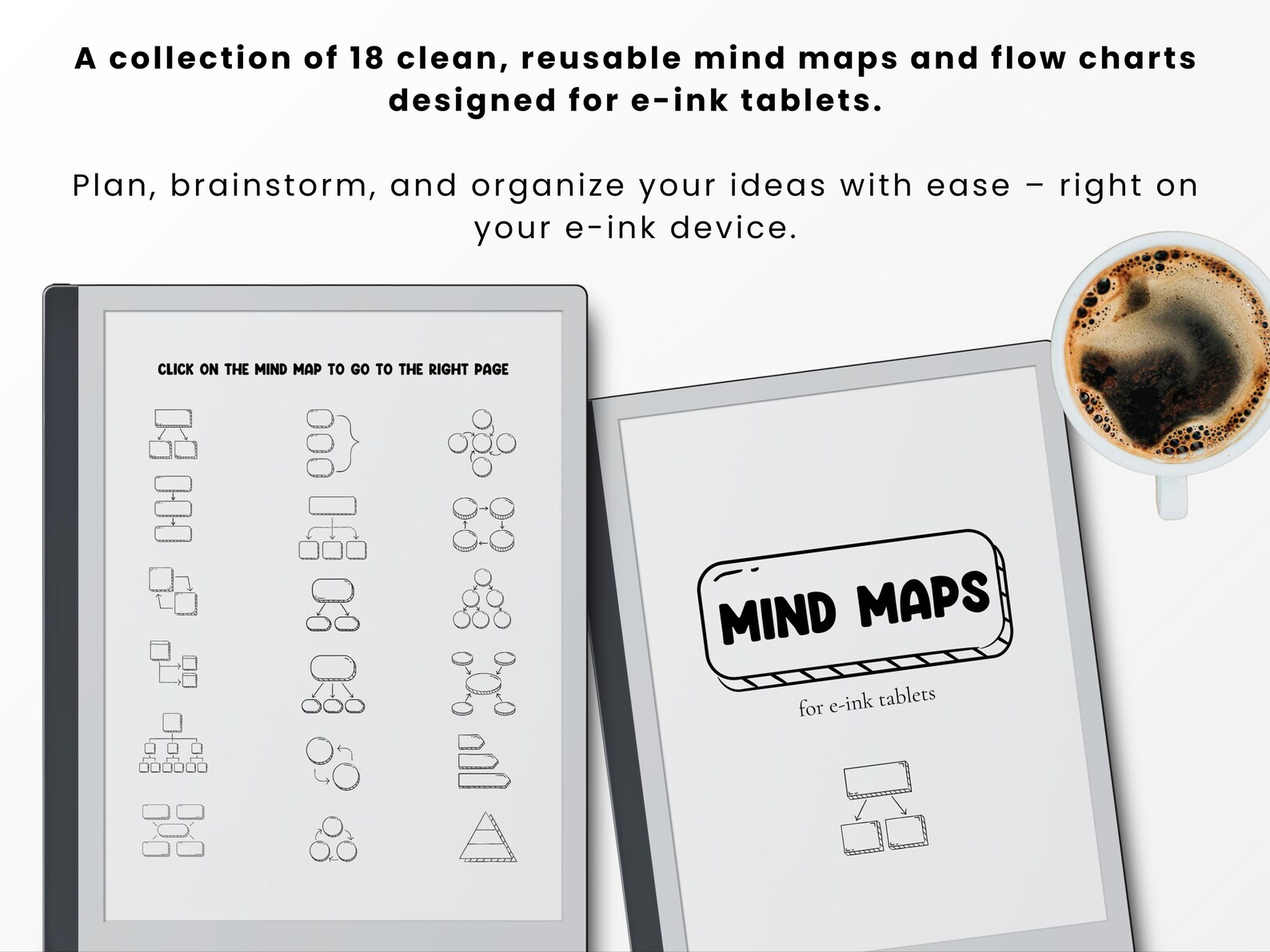 Templates Mind Map for Remarkable 2, Paper Pro, Kindle Scribe, Mind Map ...