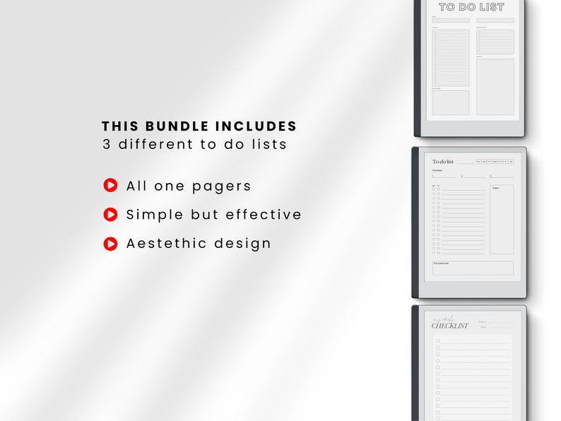 To Do List Template for E-ink Tablet, Bundle, Daily Todo List, Tasks ...