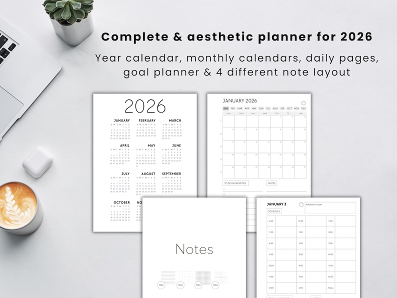 Planner 2026 for E-ink Tablets as Remarkable 2, Paper Pro, Scribe ...