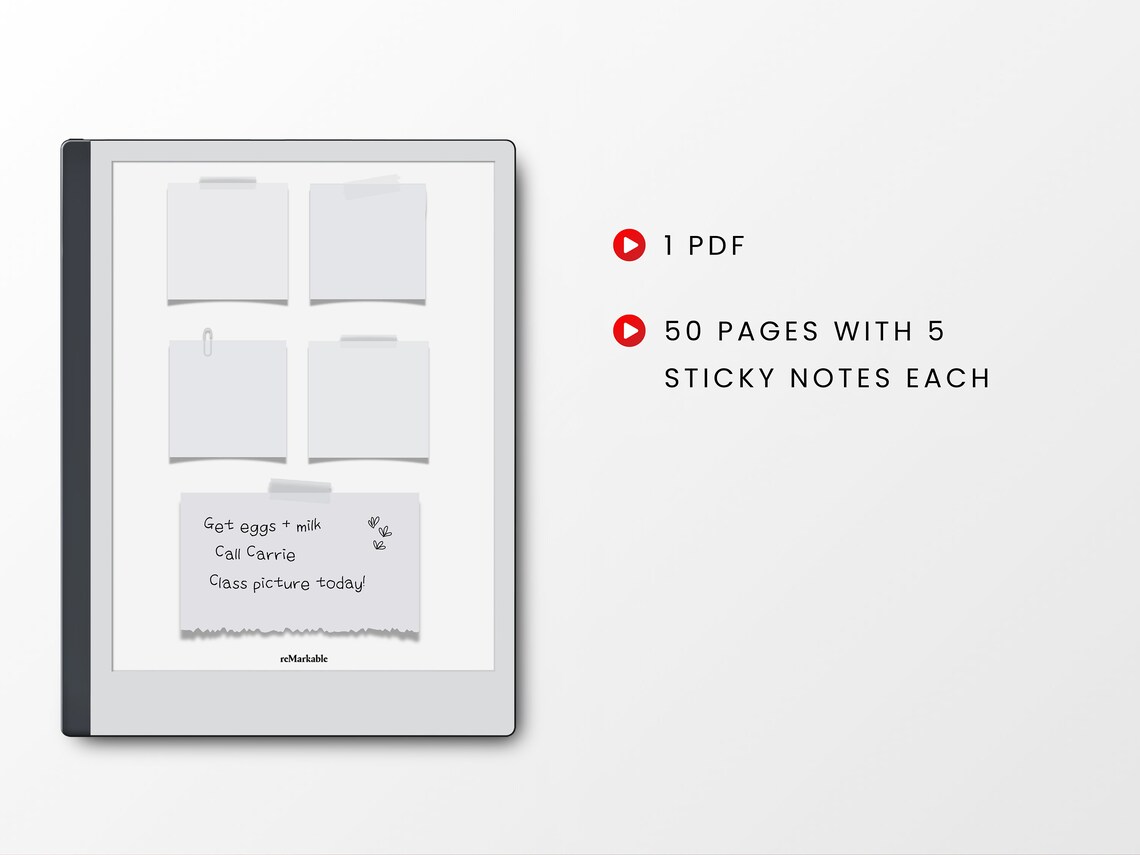 Sticky Notes for E-ink Tablet, Post It Template, Eink Accessories ...