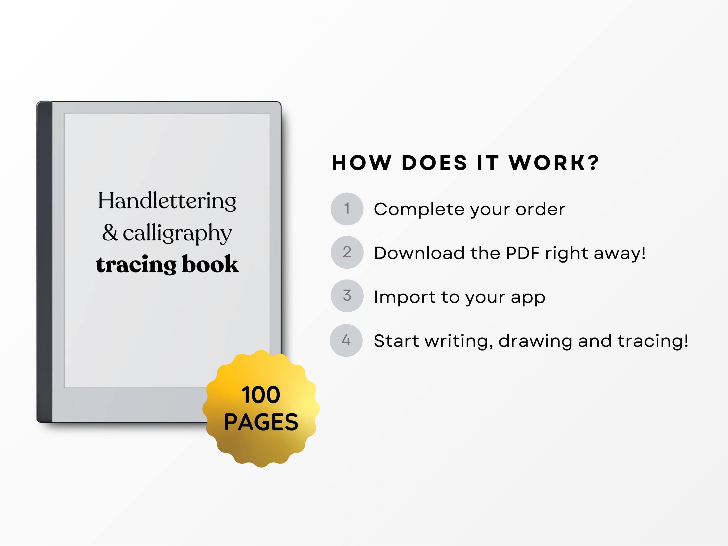 Handlettering Calligraphy Tracing Book for Remarkable Kindle Scribe ...