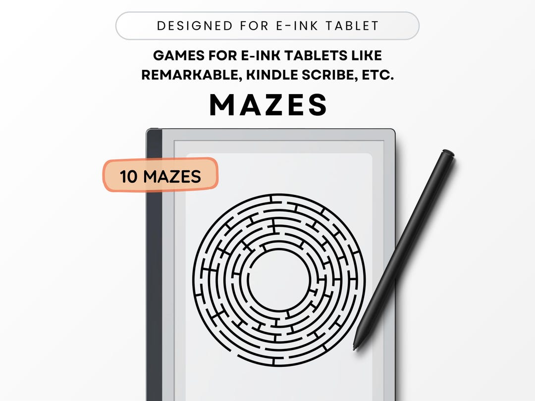 E-ink Tablet Mazes: Puzzle Game Templates for Remarkable 2, Kindle ...
