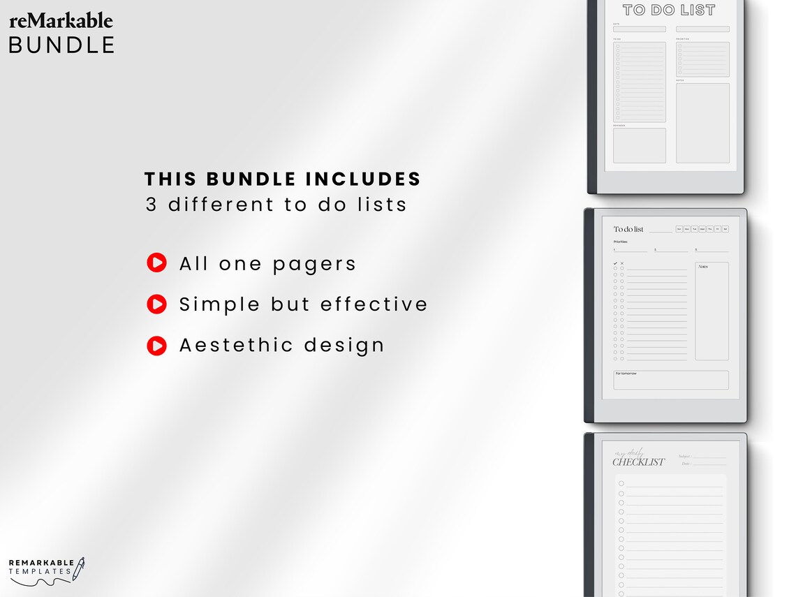 Remarkable 2 to Do List Bundle Todo Templates Checklist Digital ...