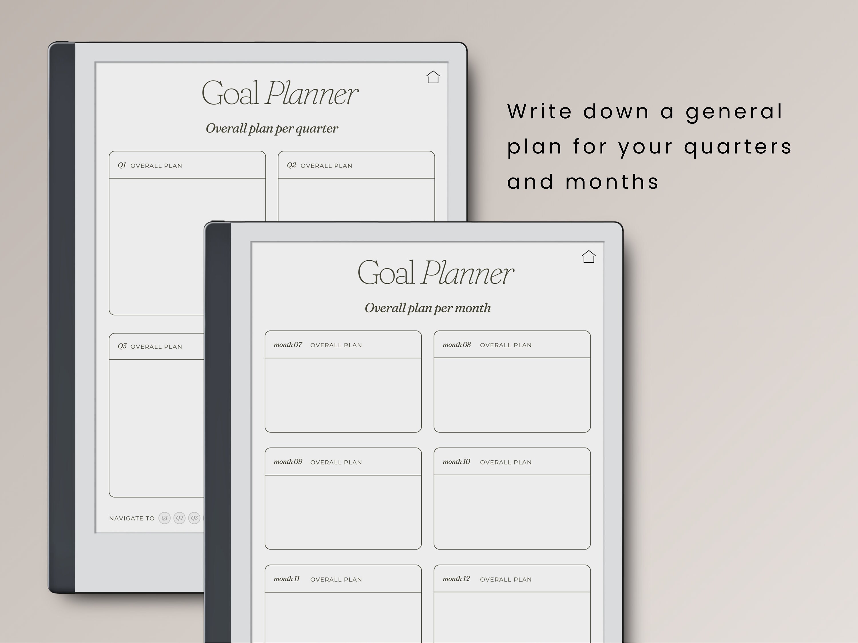 Goal Planner for E-ink Tablet, Goal Template, Digital Download ...