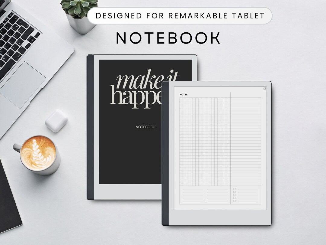 Remarkable 2 Notebook Template, Digital Notebook, Checkered / Square ...