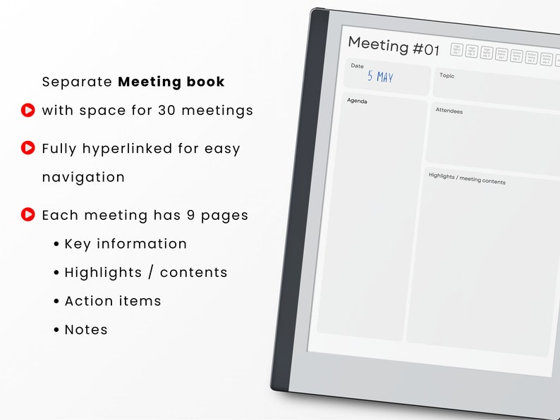 Productivity Bundle - Templates for E-ink Tablets Like Remarkable ...