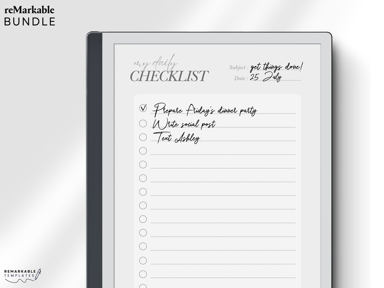 Remarkable 2 to Do List Bundle Todo Templates Checklist Digital ...