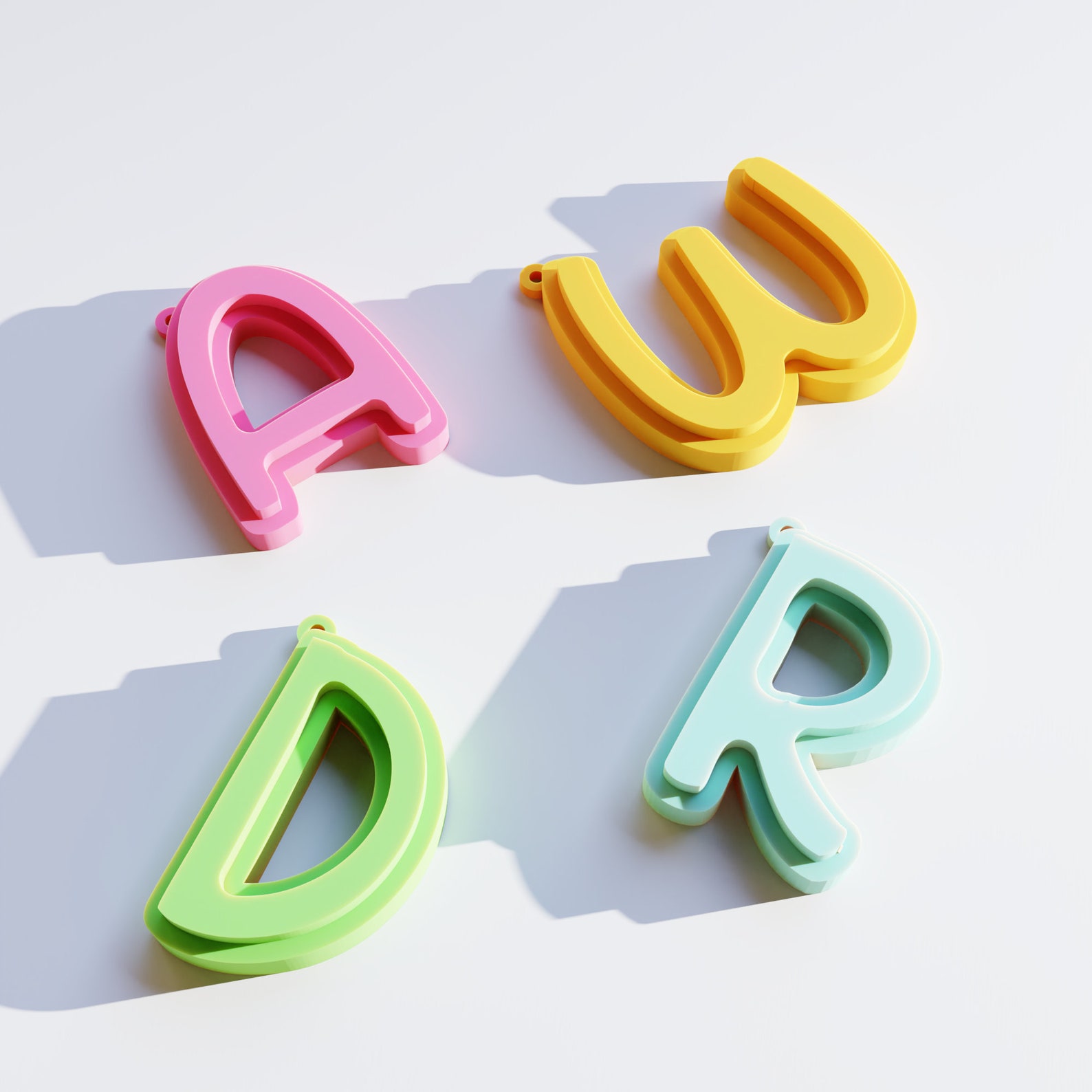Keychain With Letters Pack 3d Printing File - STL Digital Download - Etsy