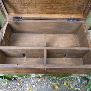Antique Old French Rustic Big Wood Trinket With Compartments Inside ...