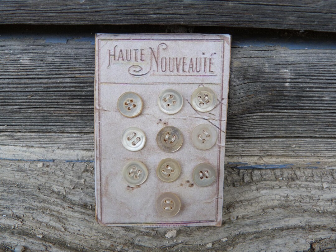 Vintage Antique 1890 French Victorian Rounded Mother of Shell Buttons ...