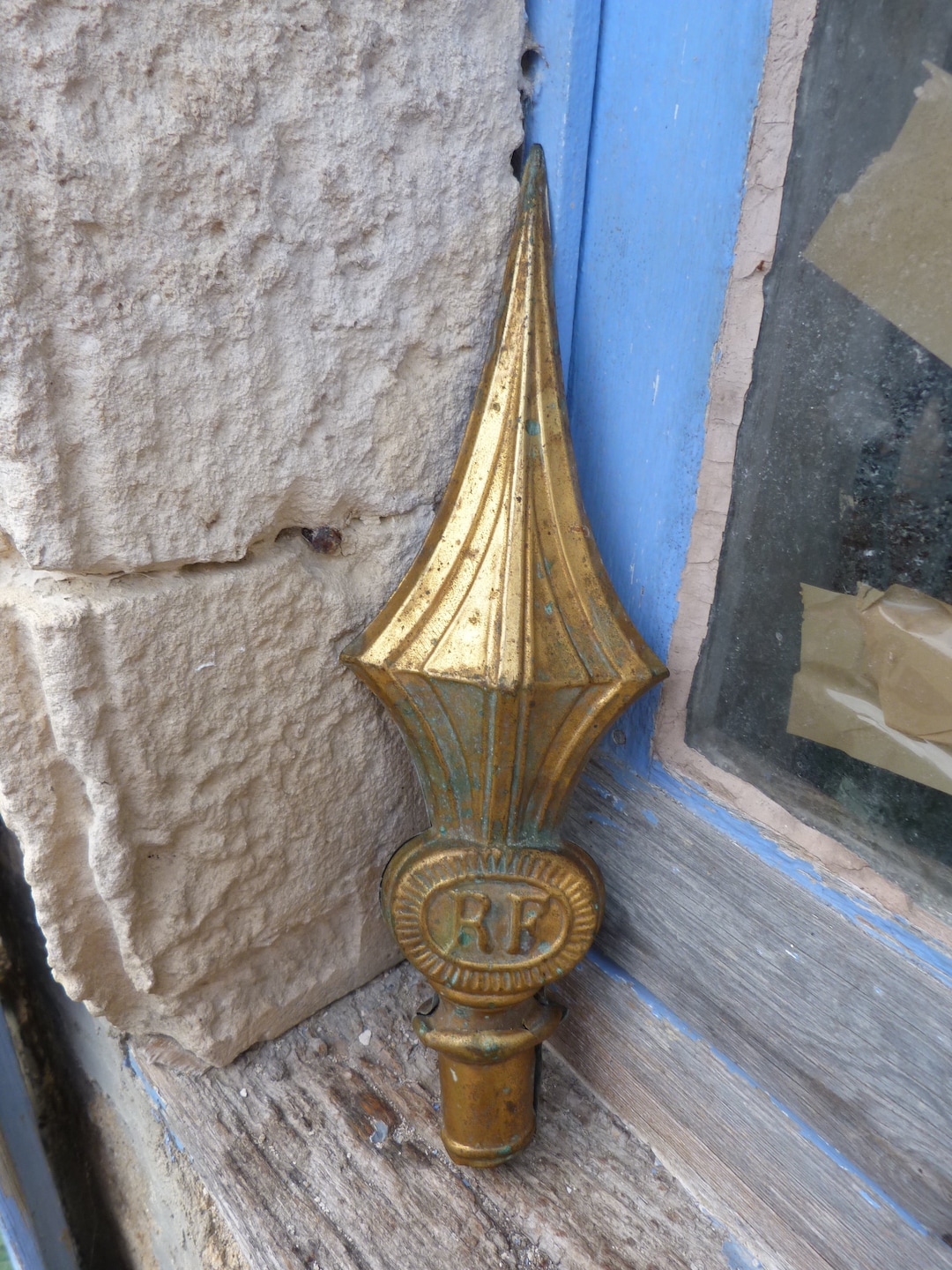 Vintage 1900 Old French Brass Flagpole Patriotic - Etsy