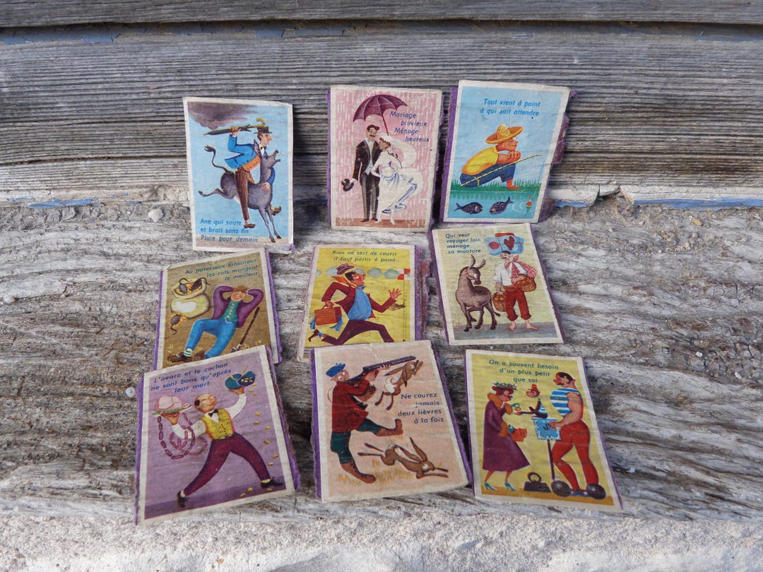 Vintage 1950/50s Old French Matchbox Paper Labels / Set of 9 - Etsy