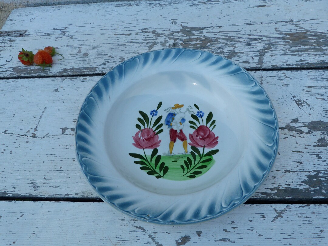 Vintage Antique French Saint Amand Naive Art Populaire Soup or Salad ...