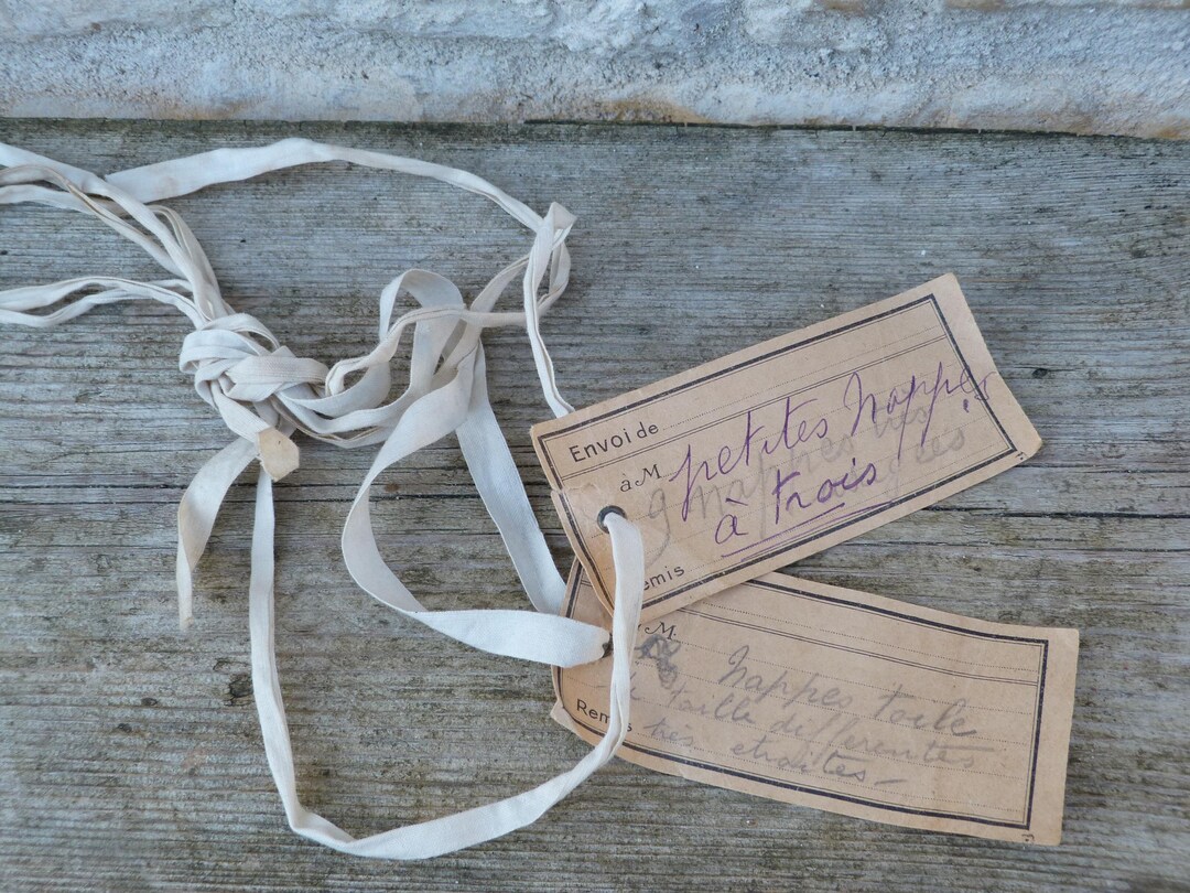 Vintage Old French Laundry Labels and Cotton Ribbons - Etsy