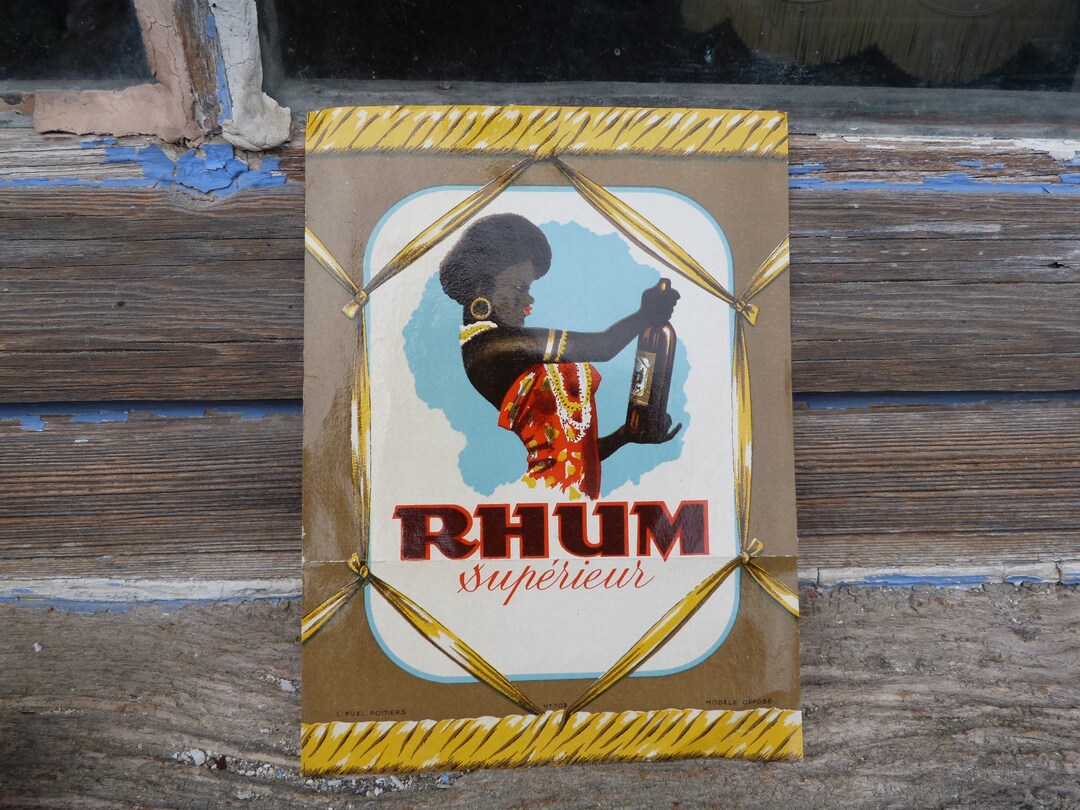 Vintage 1950 Old French Adv RHUM Label - Etsy