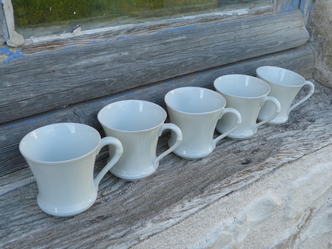 Vintage Antique French Tea Cups Dated 1900s/1910s White Porcelaine Set ...