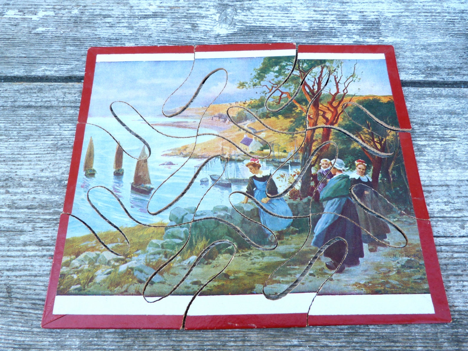 Vintage 1900 Set of 3 French Puzzle Jigsaw COUTRYSIDE Cows Landscapes ...