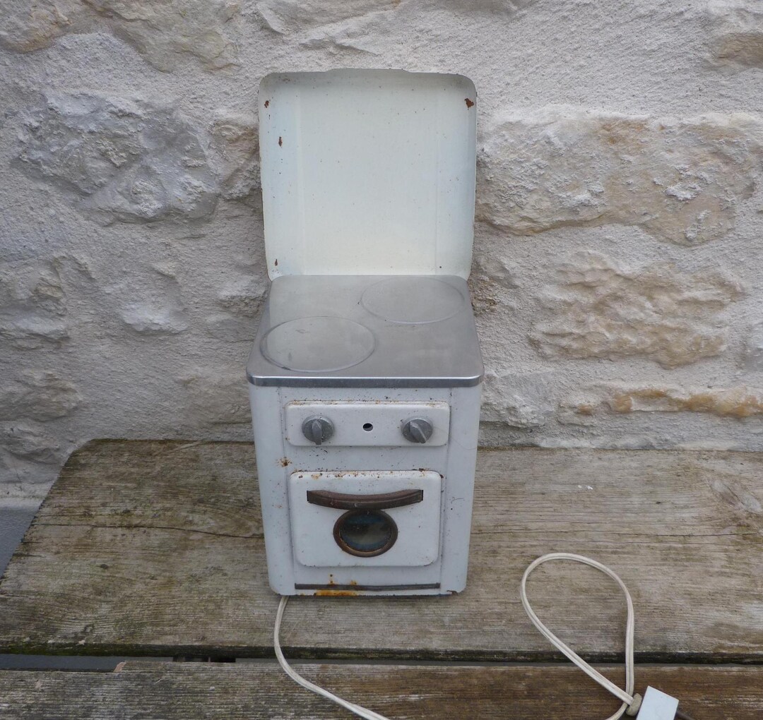 Vintage Old French Tin Toy Cooker Coooking Stove With Oven Doll ...