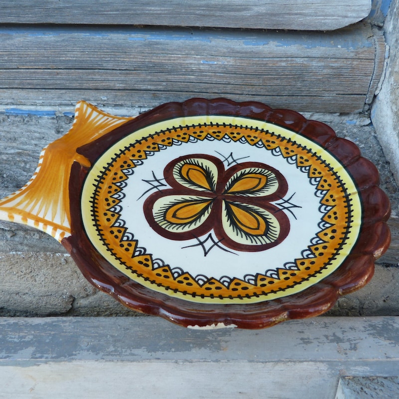 Quimper Plates Brown - Etsy UK