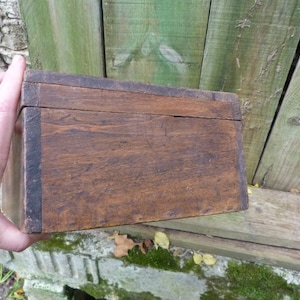 Antique Old French Rustic Big Wood Trinket With Compartments Inside ...