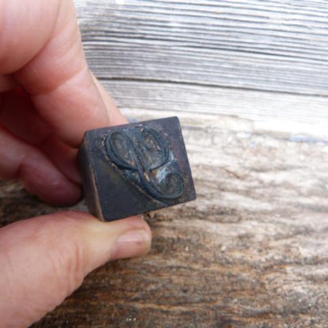 Vintage Old French Victorian Edwardian Wood Block Ink Printing Monogram ...