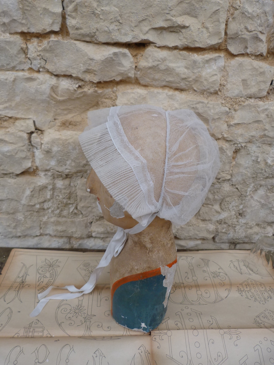 Vintage Antique 1890/1900s Victorian Old French Ruffled White Net Cap ...