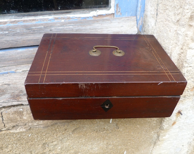 Vintage Old French Victorian Wood Box Case With Wall Paper Inside - Etsy