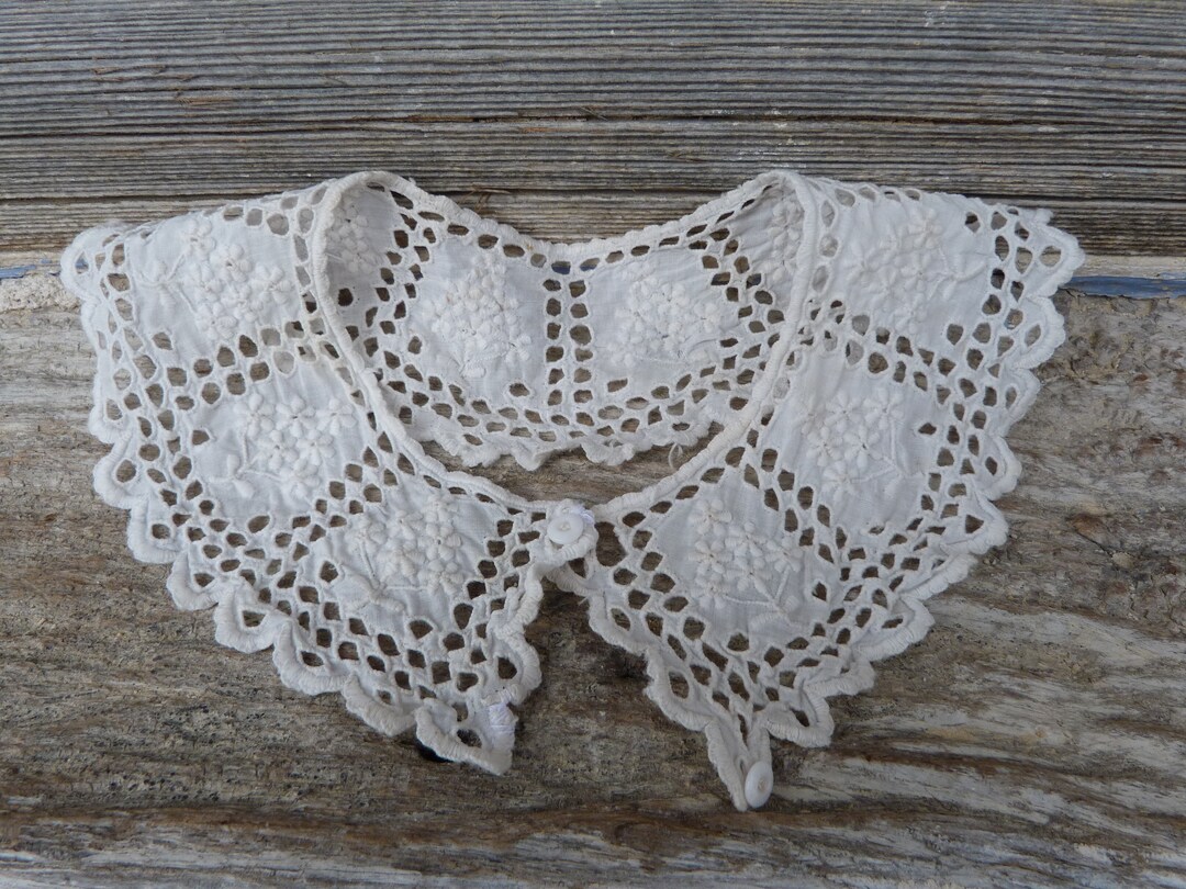 Vintage Antique 1890 Victorian Old French Hand Embroidered Child Collar ...