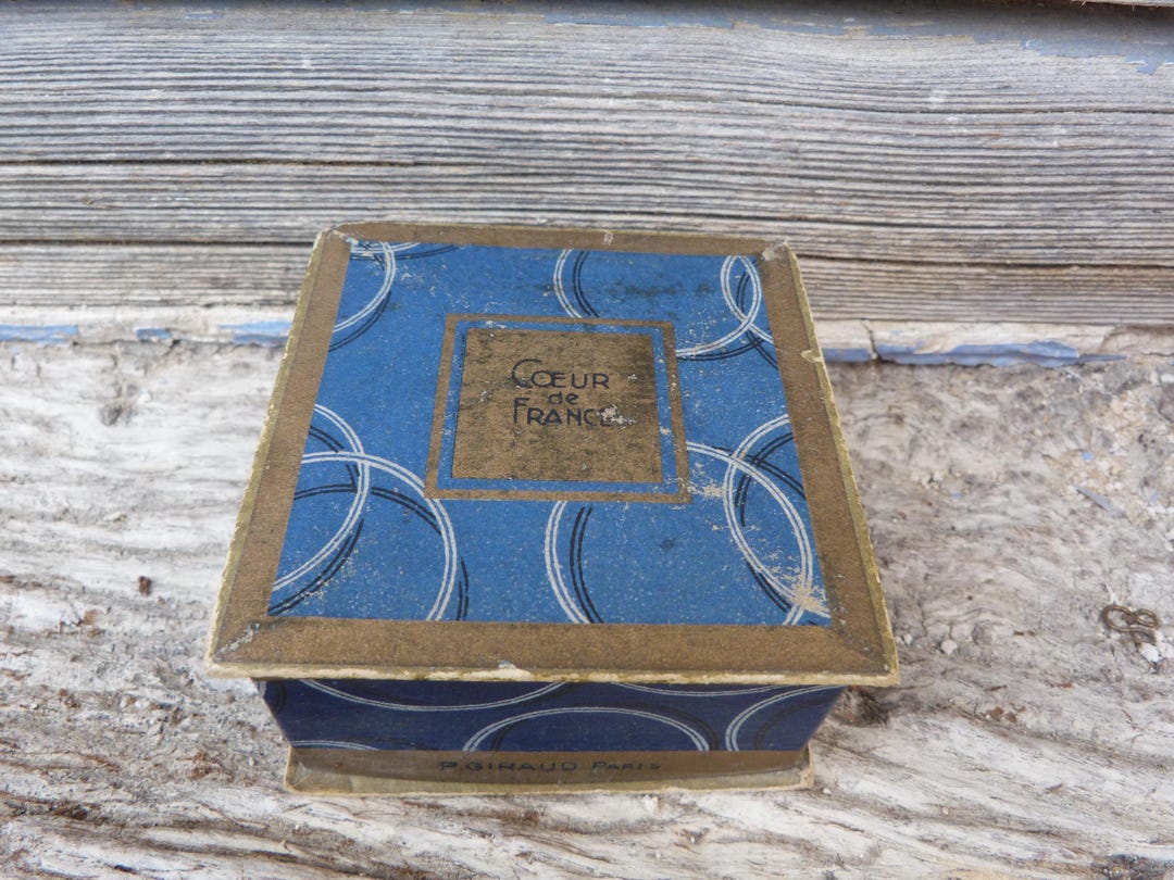 Vintage Old French Air Spun Face Powder Box Coeur De France Vanity/make ...