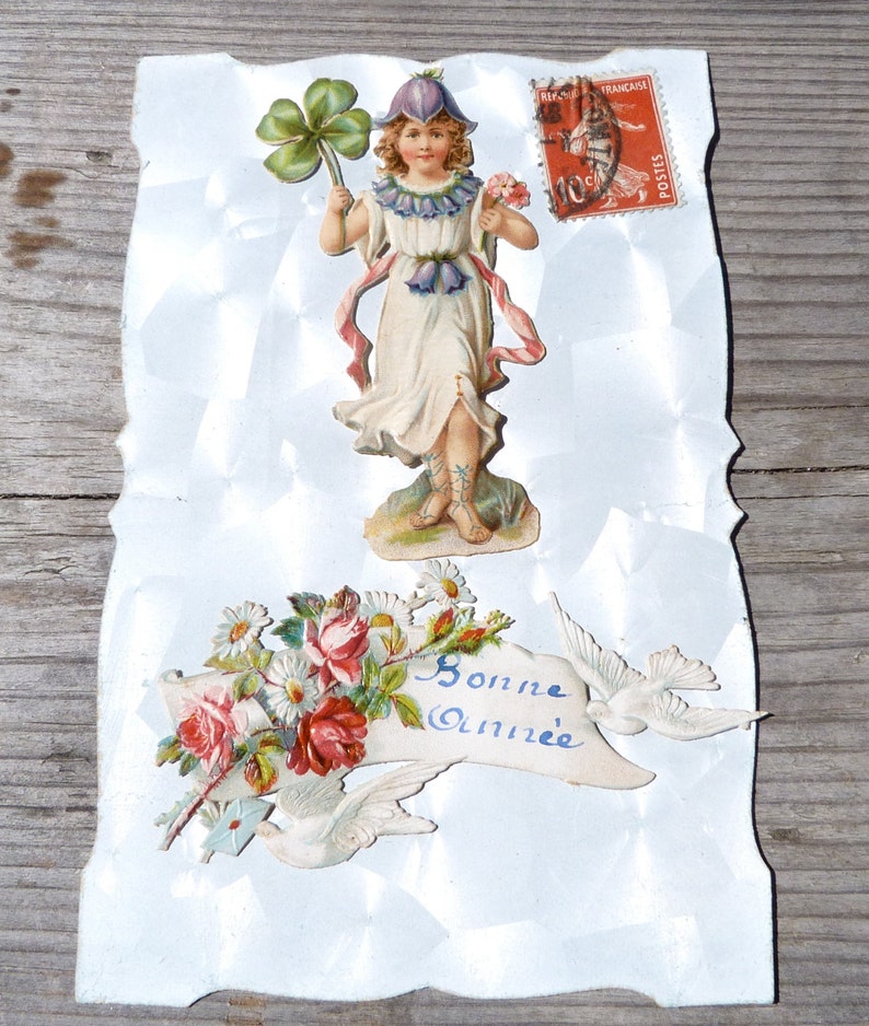 Vintage Antique 1900 French Fancy Postcard Adorned With Die - Etsy