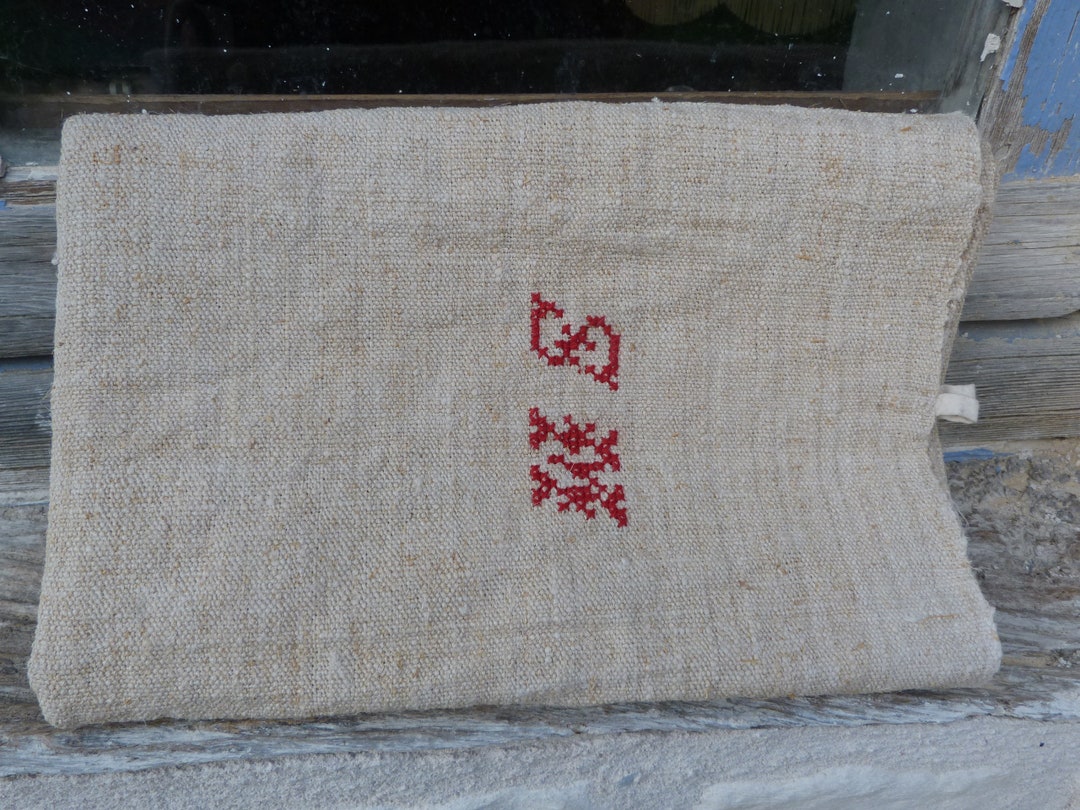 Vintage Homespun 1900 Old French 100% Hemp Dish Towel Cloth /torchon ...