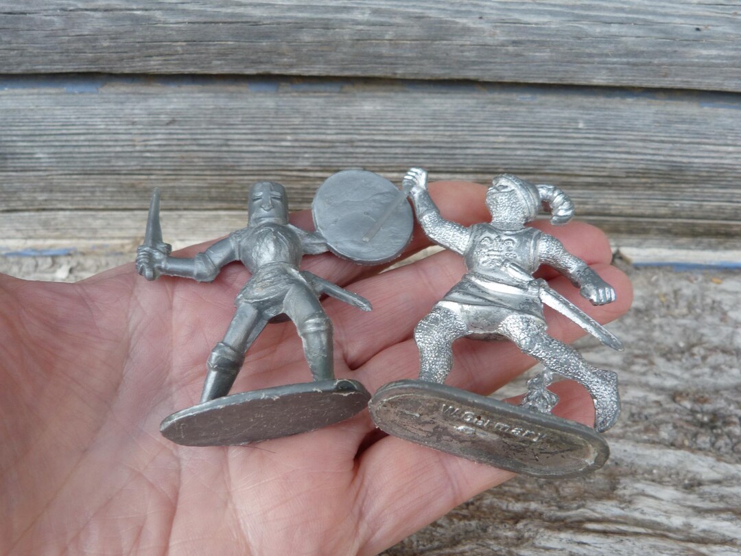 Vintage Old German 1960 Silvered Plastic Knights Set of 2 Old European ...