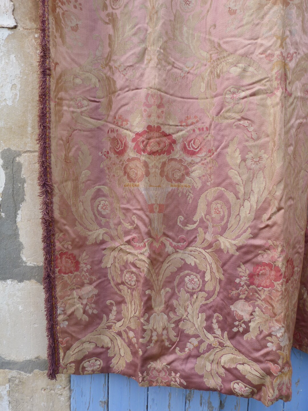 Vintage Antique French 1900/1930 Chateau Damask Brocade Faded - Etsy