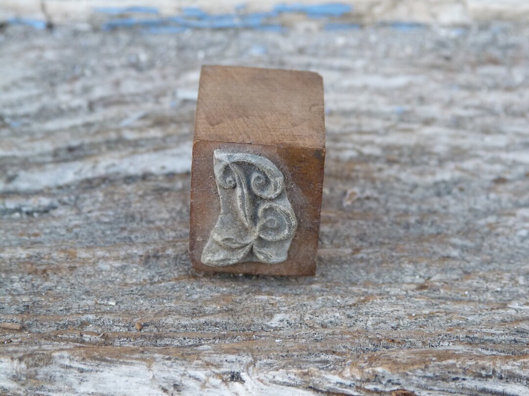 Vintage Old French Victorian Edwardian Wood Block Ink Printing Monogram ...
