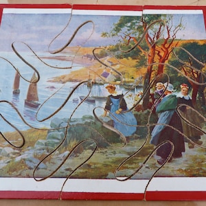 Vintage 1900 Set of 3 French Puzzle Jigsaw COUTRYSIDE Cows Landscapes ...