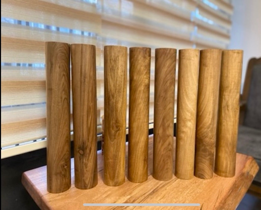 Cylindrical Wood Legs a Set of 4 With Mounting Kit Wood Legs Walnut ...