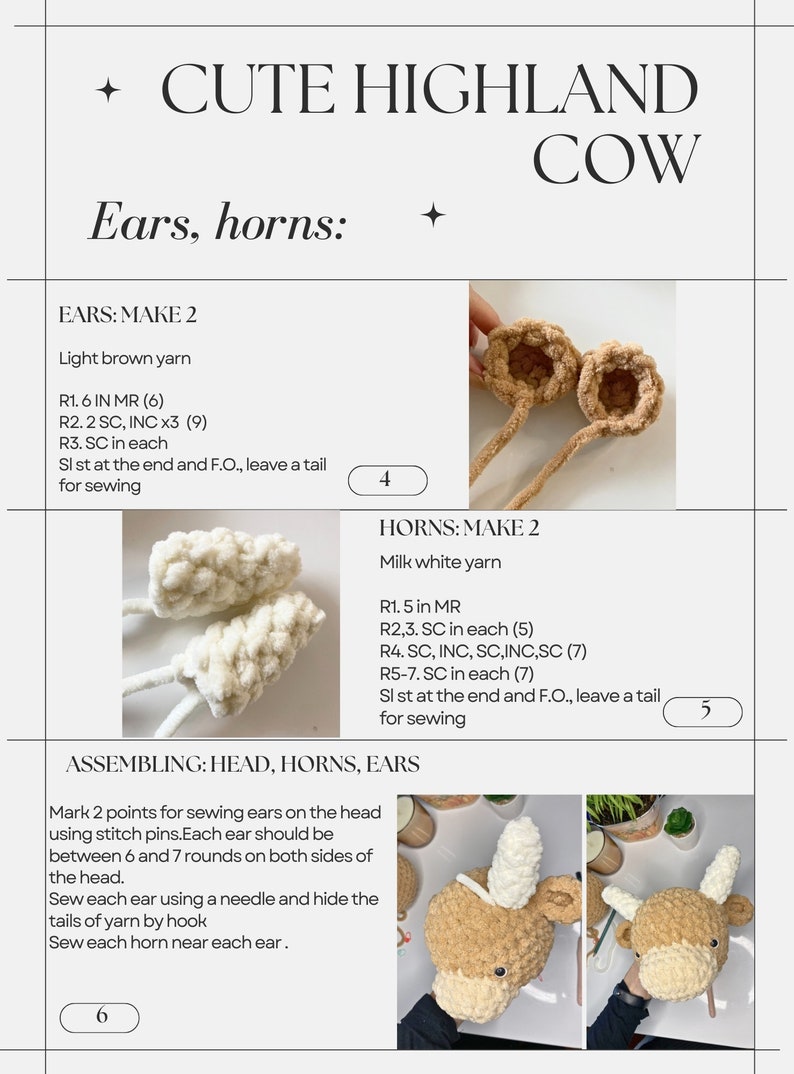 Highland Cow Crochet Pattern, Amigurumi Cow Pattern, Crochet Plushie ...