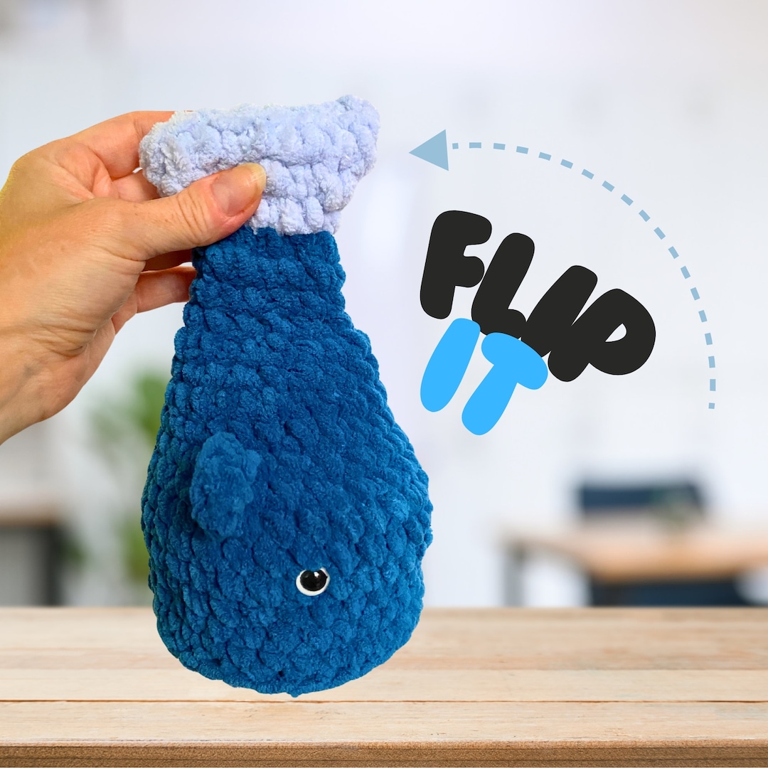 No Sew Crochet Pattern Fidget Toy Flipping Whale Flip the Fish Crochet ...