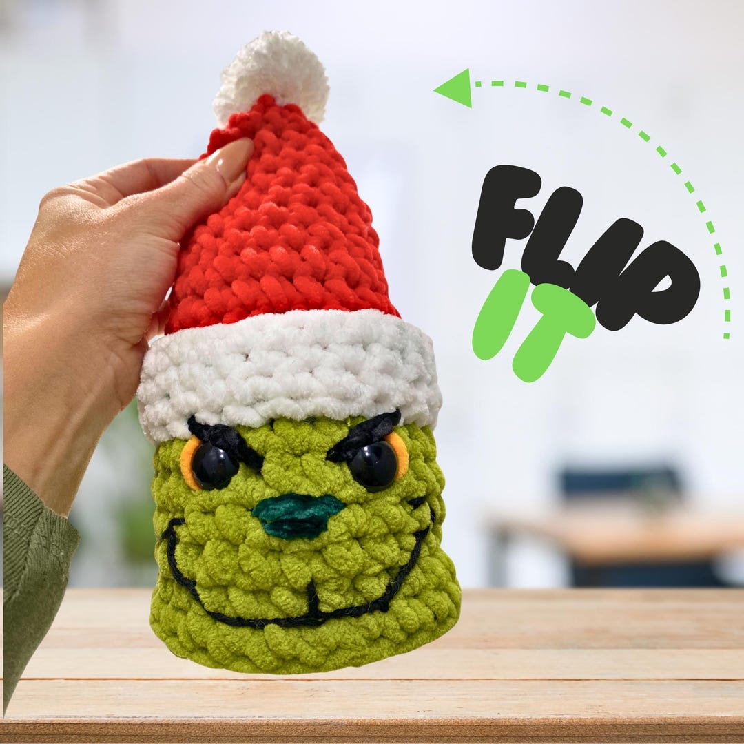 Christmas Grinch Crochet Pattern, Flipping Fidget Toy,easy DIY ...