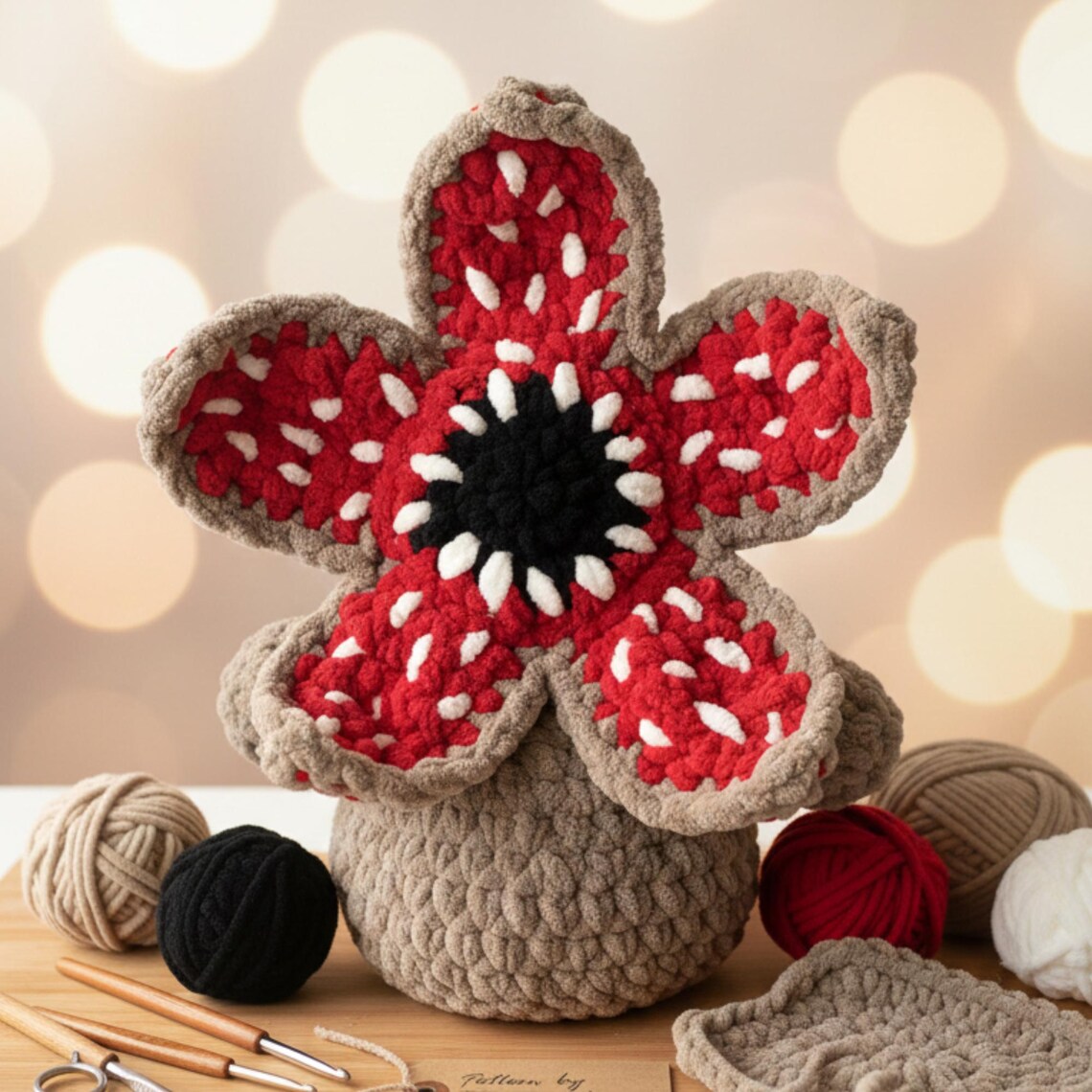 Demogorg0n Crochet Pattern, Demo Flower Monster Easy DIY Amigurumi ...