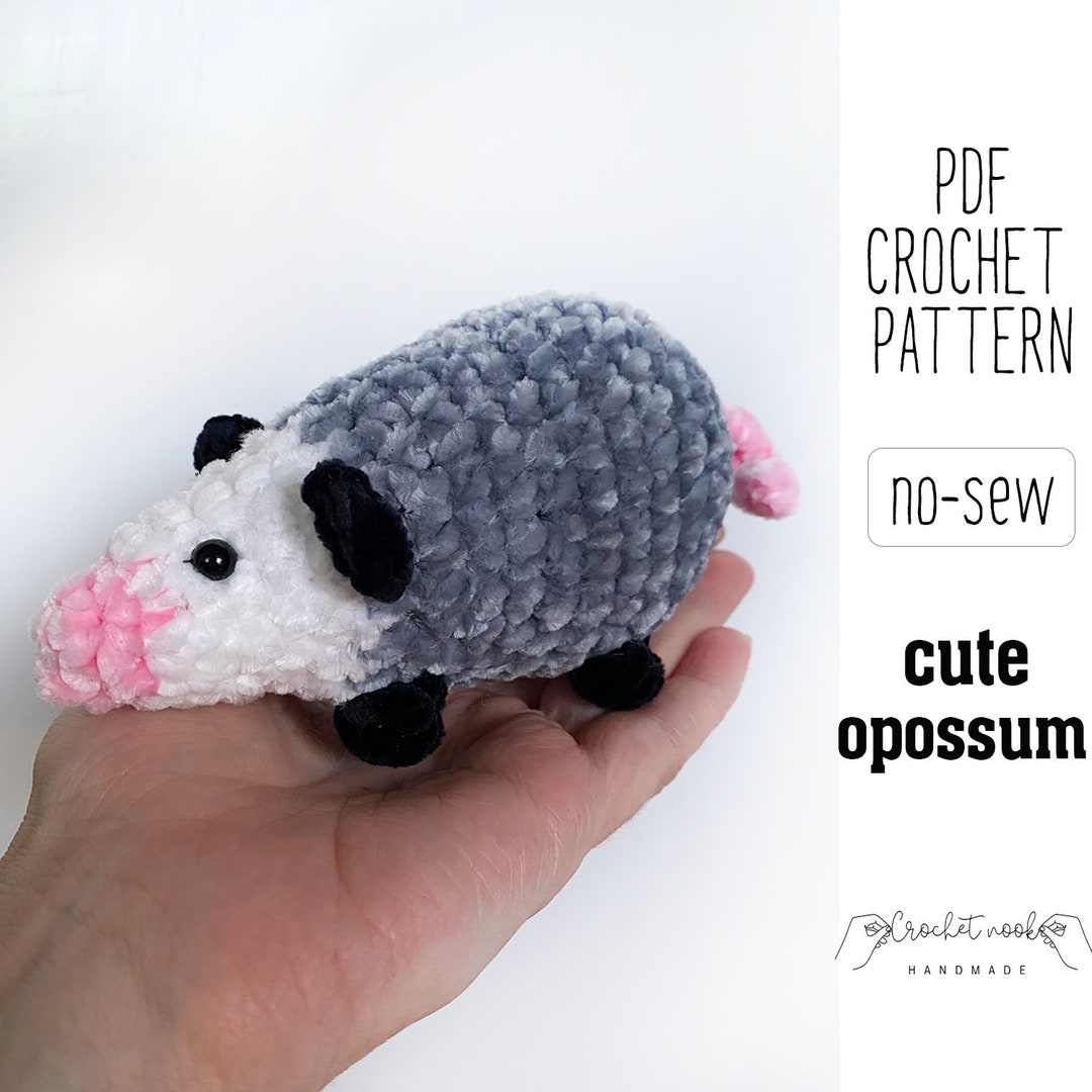 Cute Opossum Crochet Pattern, Amigurumi Toy Pattern, No Sew Crochet ...